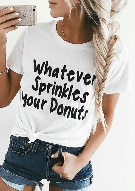 Whatever Sprinkles Your Donuts T Shirt Without Necklace Bellelily